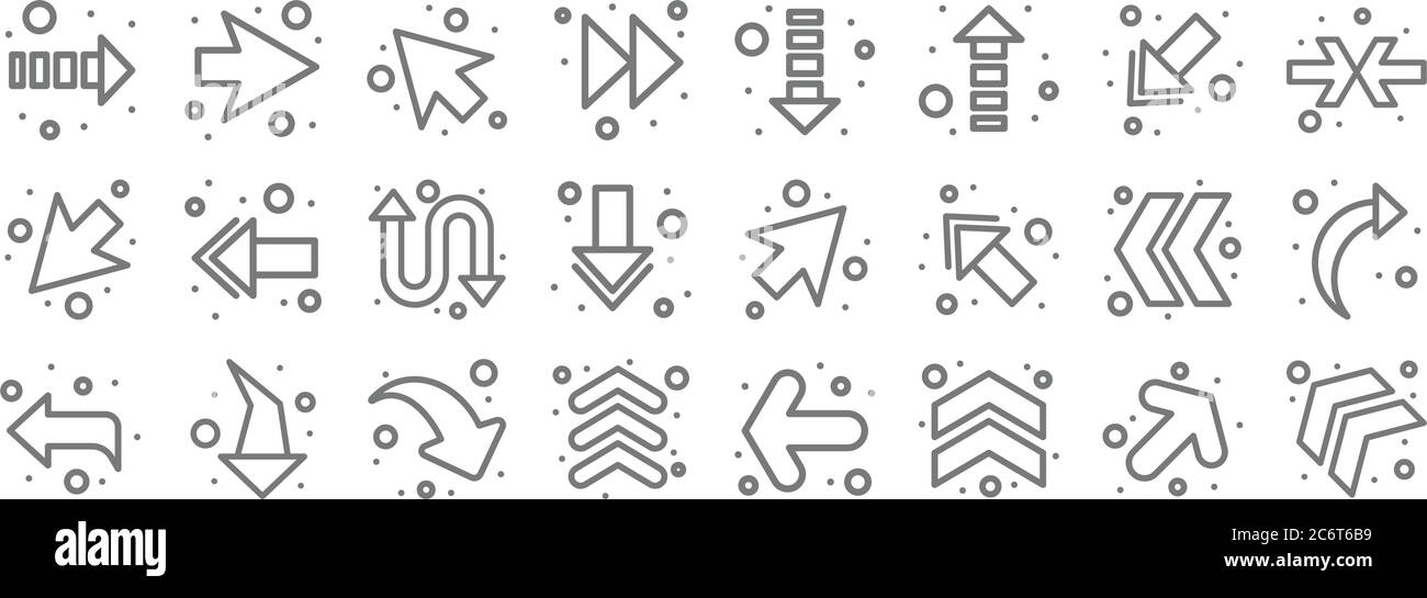 arrows line icons. linear set. quality vector line set such as turn ...
