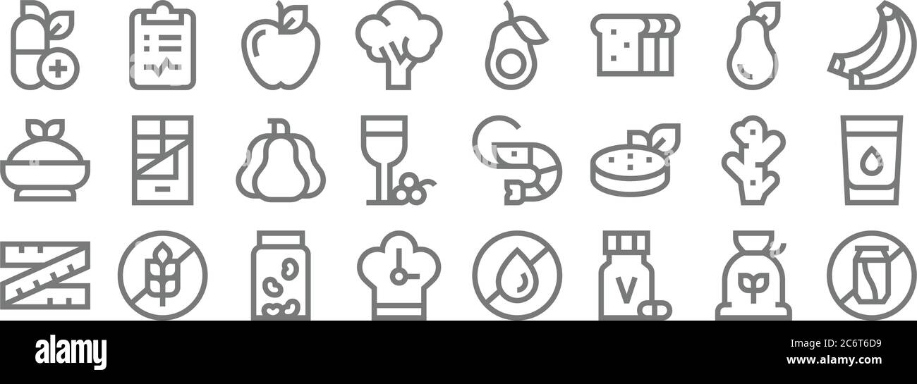 nutrition line icons. linear set. quality vector line set such as soft ...