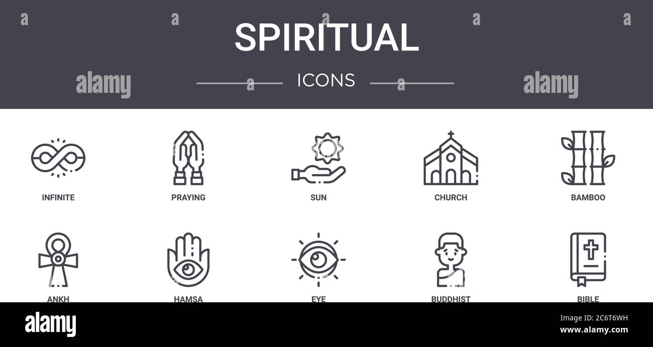 spiritual concept line icons set. contains icons usable for web, logo ...