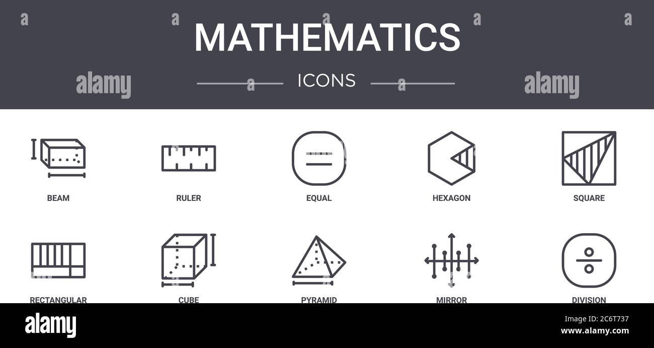 mathematics concept line icons set. contains icons usable for web, logo ...