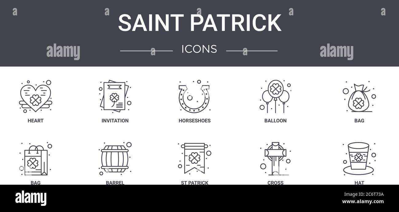 saint patrick concept line icons set. contains icons usable for web ...