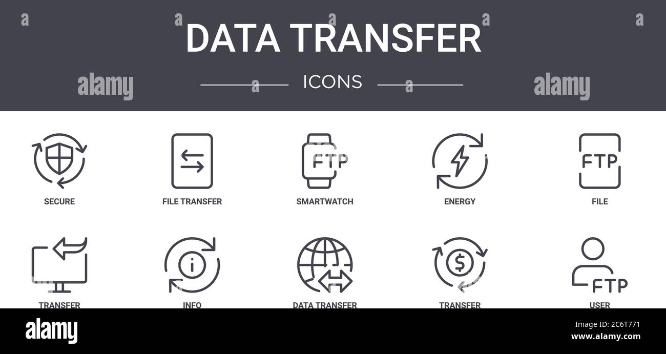 data transfer concept line icons set. contains icons usable for web ...