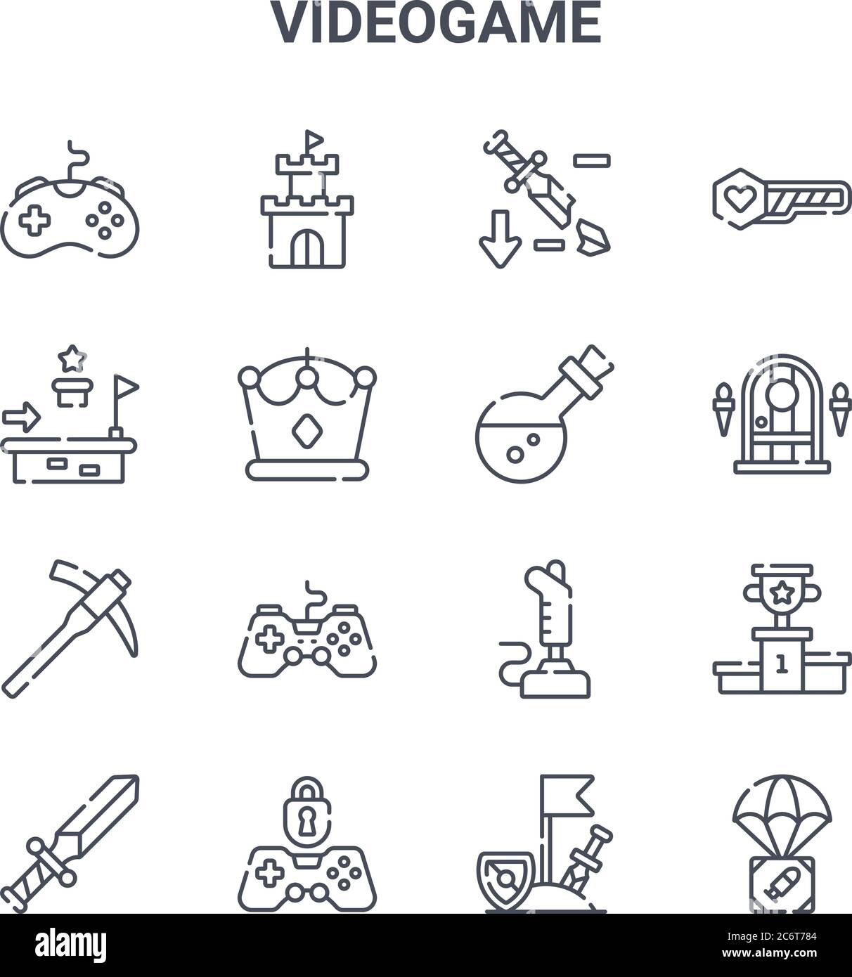 set of 16 videogame concept vector line icons. 64x64 thin stroke icons ... set of 16 videogame concept vector line icons. 64x64 thin stroke icons ...