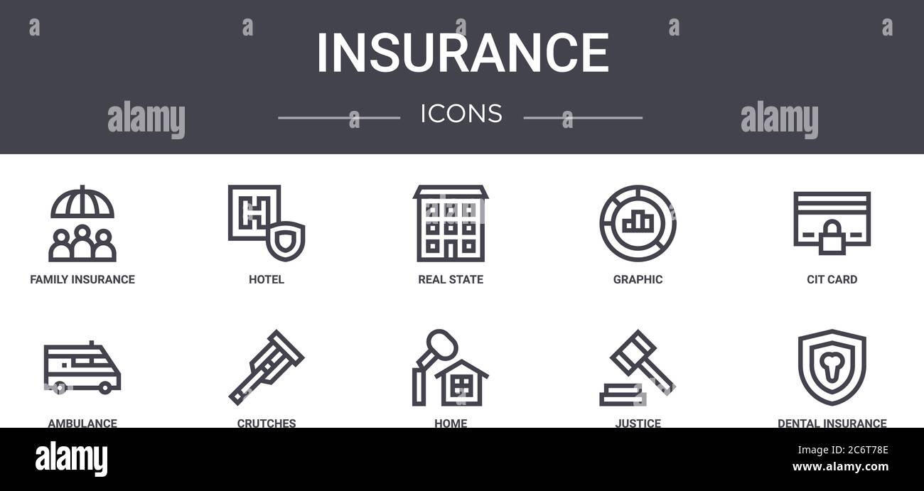 insurance concept line icons set. contains icons usable for web, logo ...