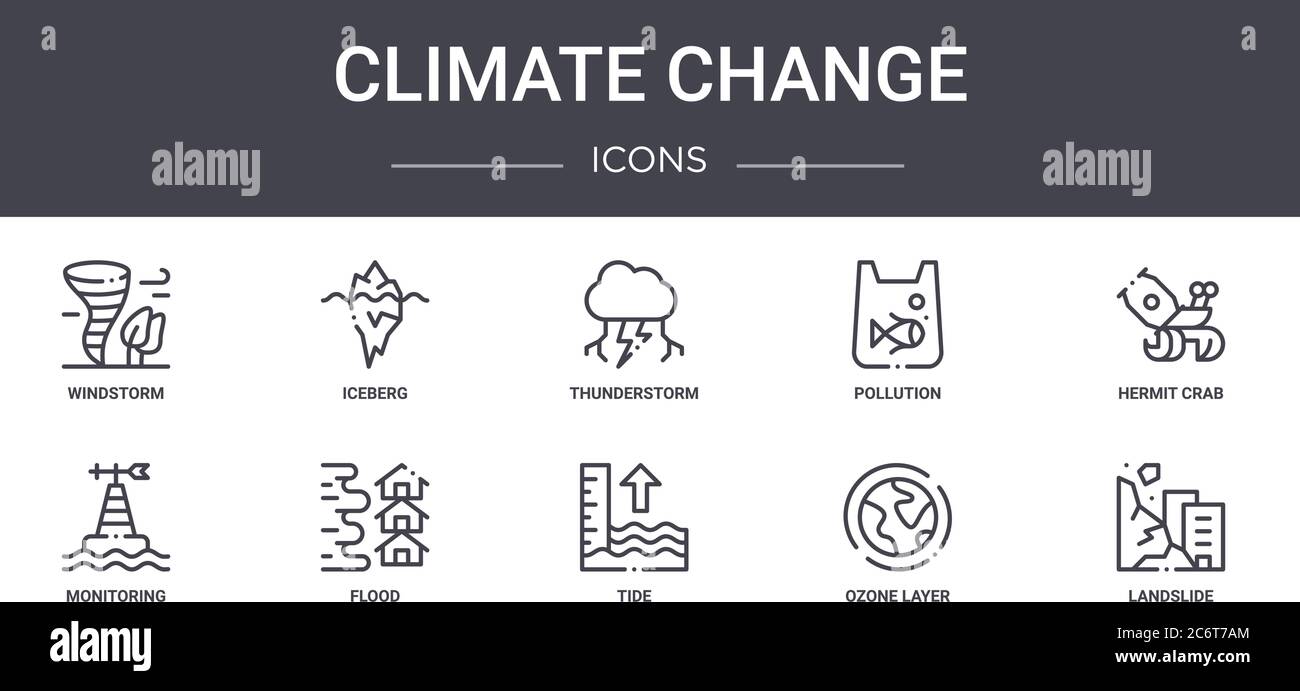 climate change concept line icons set. contains icons usable for web ...