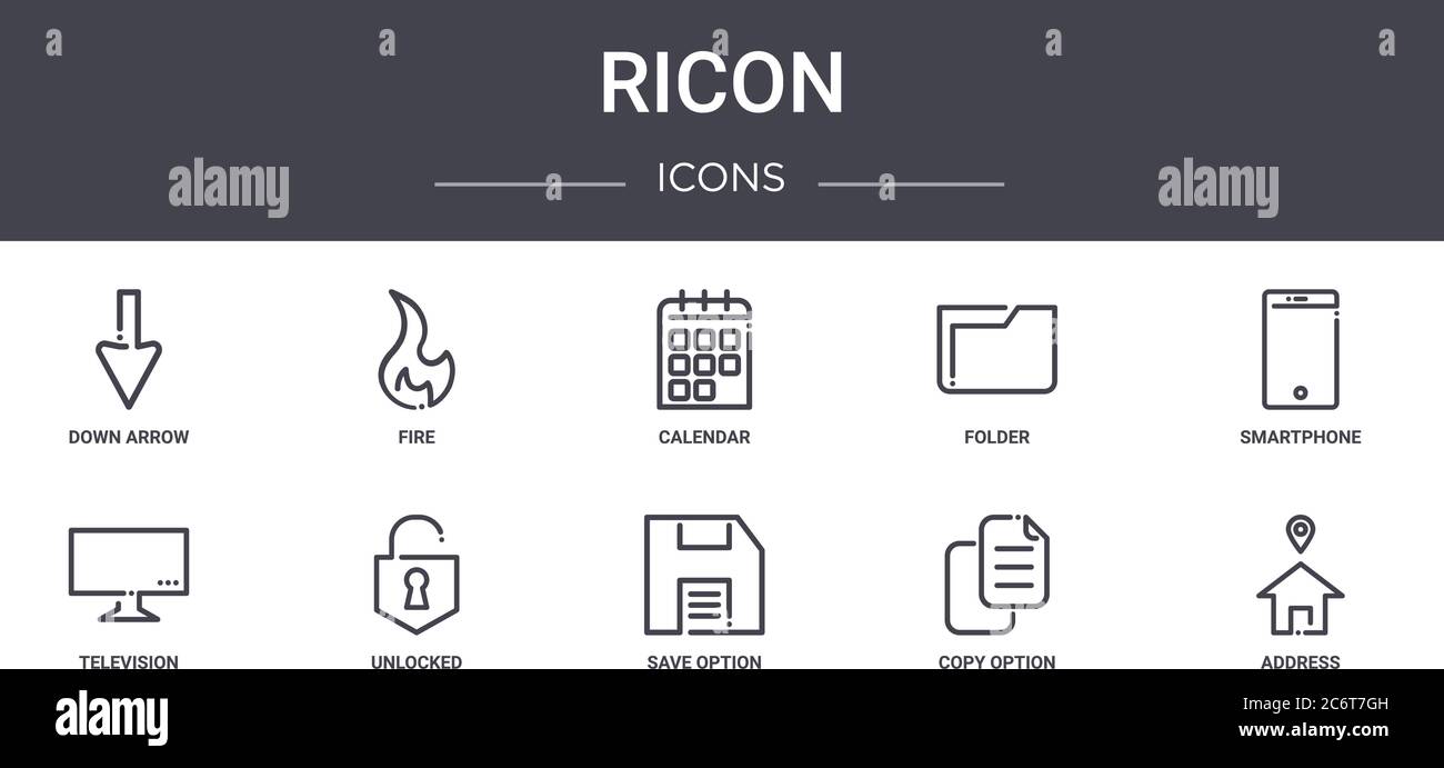ricon concept line icons set. contains icons usable for web, logo, ui ...