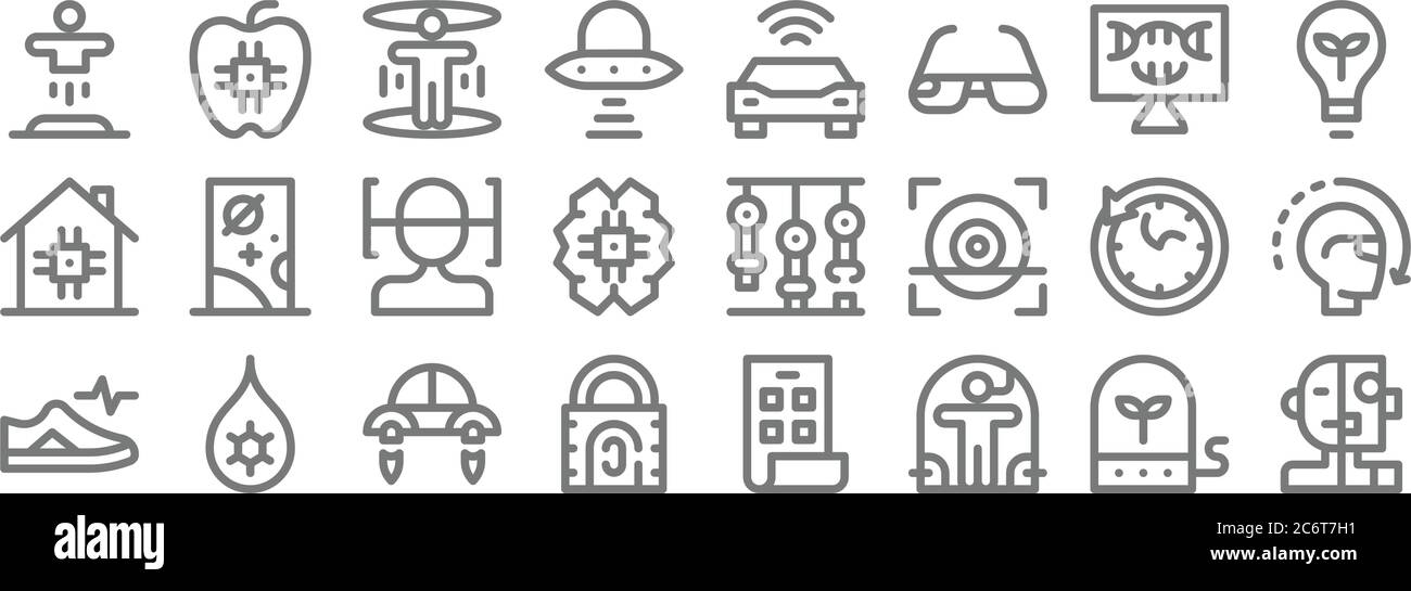 technology of the future line icons. linear set. quality vector line ...