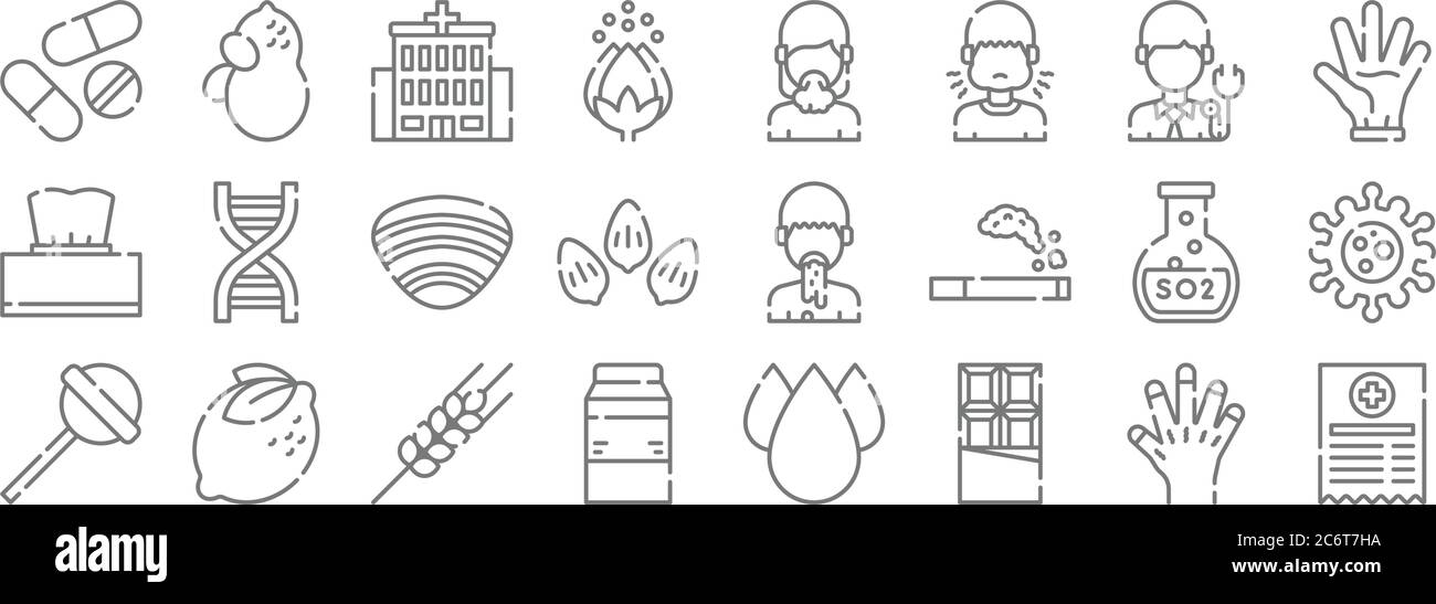 allergies line icons. linear set. quality vector line set such as ...