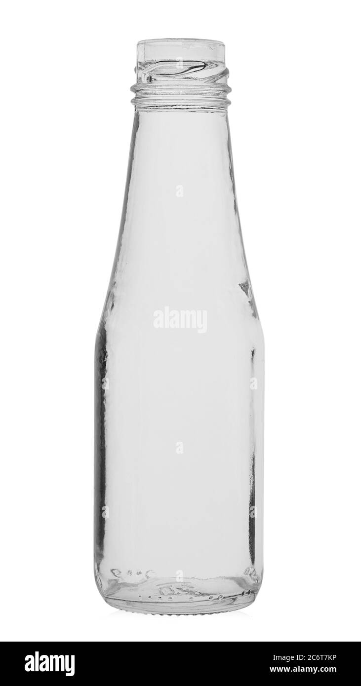 Empty glass bottle without cover isolated on white background. File ...