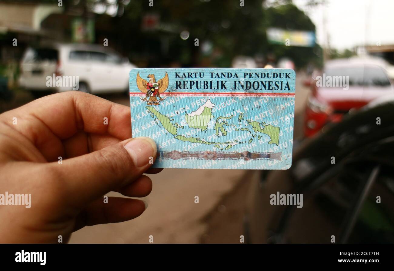 Depok, Indonesia, December 8, 2018: - Someone show Indonesian Identity ...