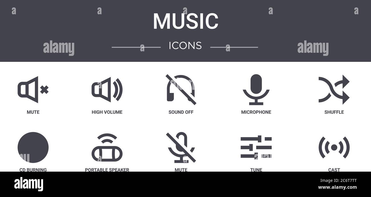 music concept line icons set. contains icons usable for web, logo, ui ...