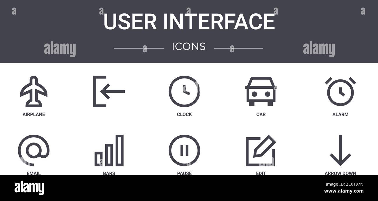 user interface concept line icons set. contains icons usable for web ...