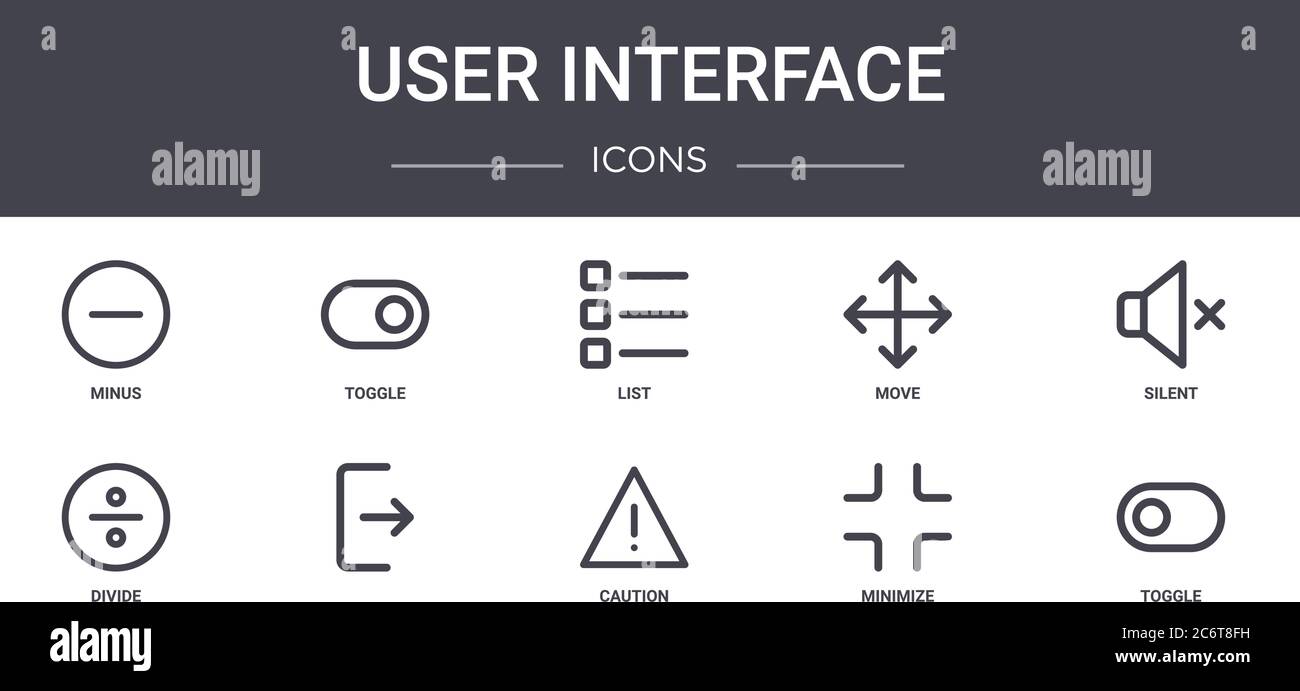 user interface concept line icons set. contains icons usable for web ...