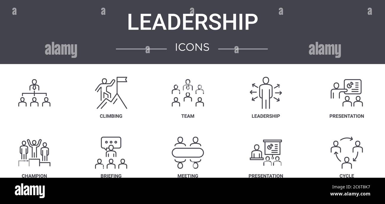 leadership concept line icons set. contains icons usable for web, logo ...