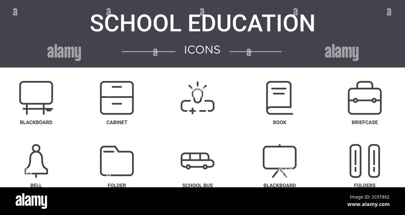 school education concept line icons set. contains icons usable for web ...