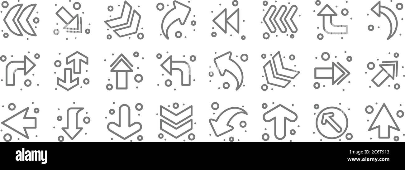 arrows line icons. linear set. quality vector line set such as up arrow ...