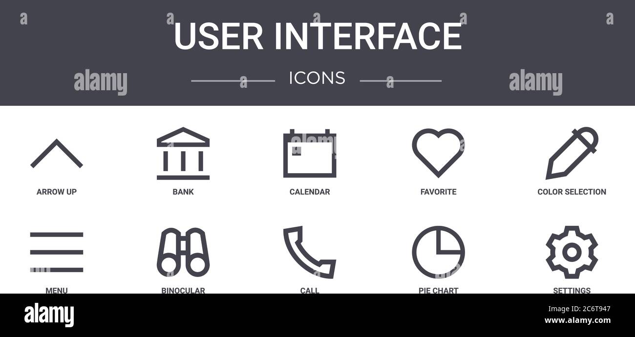 user interface concept line icons set. contains icons usable for web ...