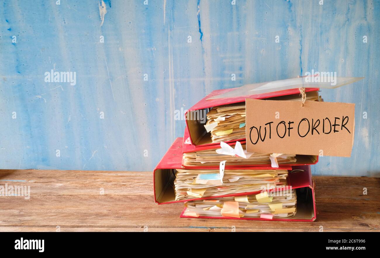 Coronavirus Government business, administration lockdown, pile of messy ...