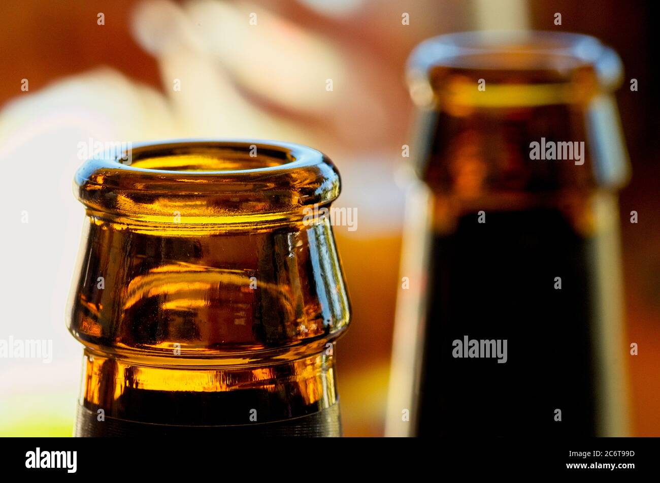 Beer bottle neck detail photo. Lifestyle Stock Photo - Alamy