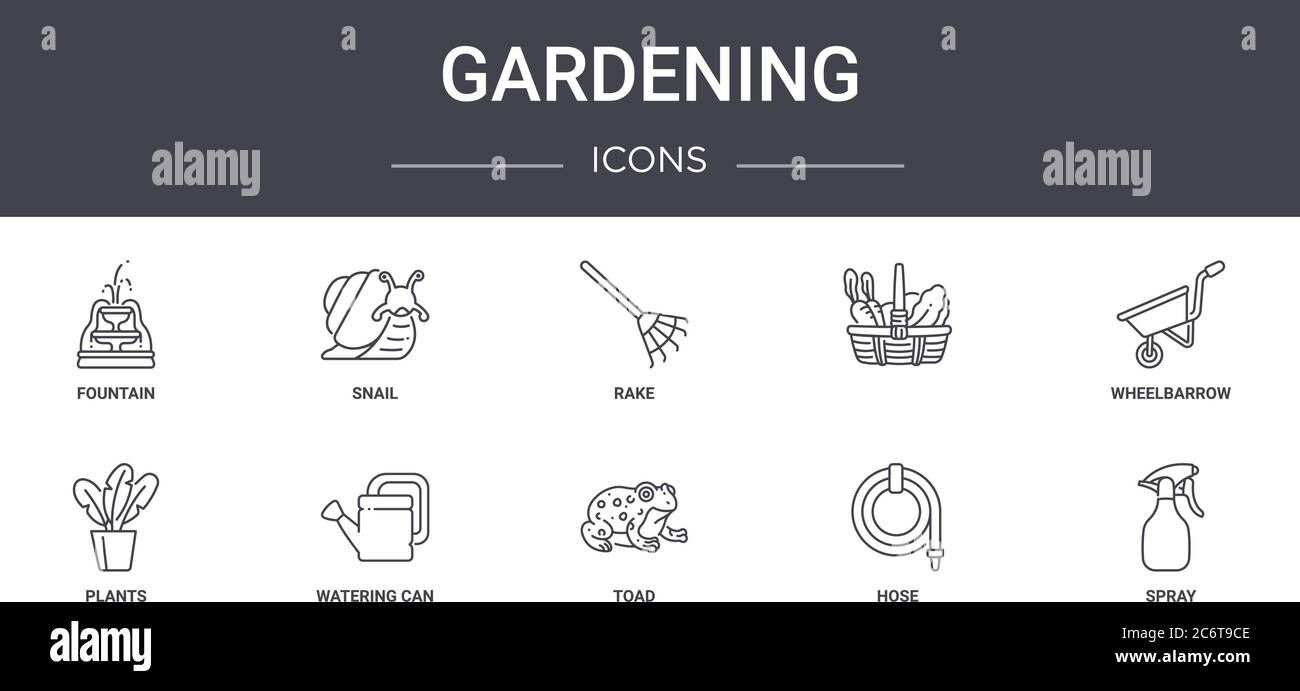 gardening concept line icons set. contains icons usable for web, logo ...