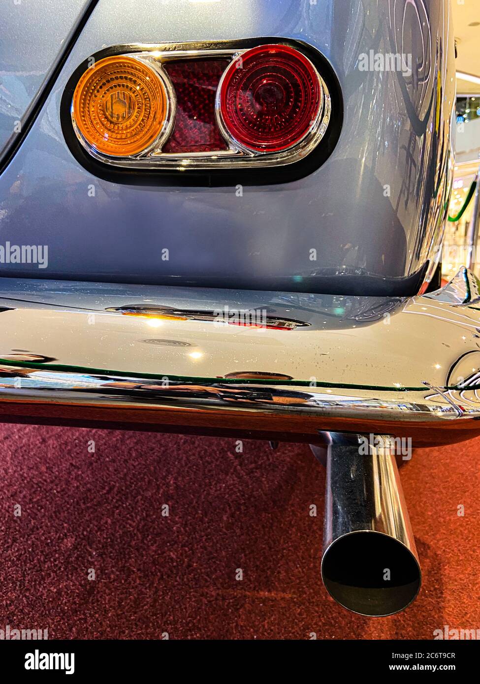 back lamps and pipe exhaust from the classic car Stock Photo - Alamy