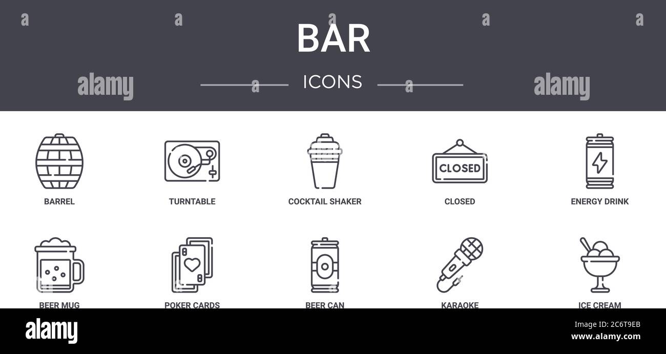 bar concept line icons set. contains icons usable for web, logo, ui/ux ...