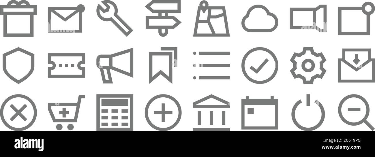 user interface line icons. linear set. quality vector line set such as ...