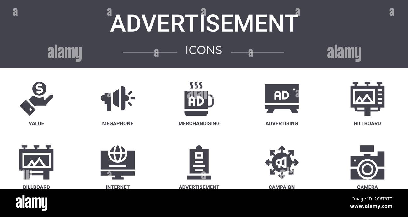 advertisement concept line icons set. contains icons usable for web ...