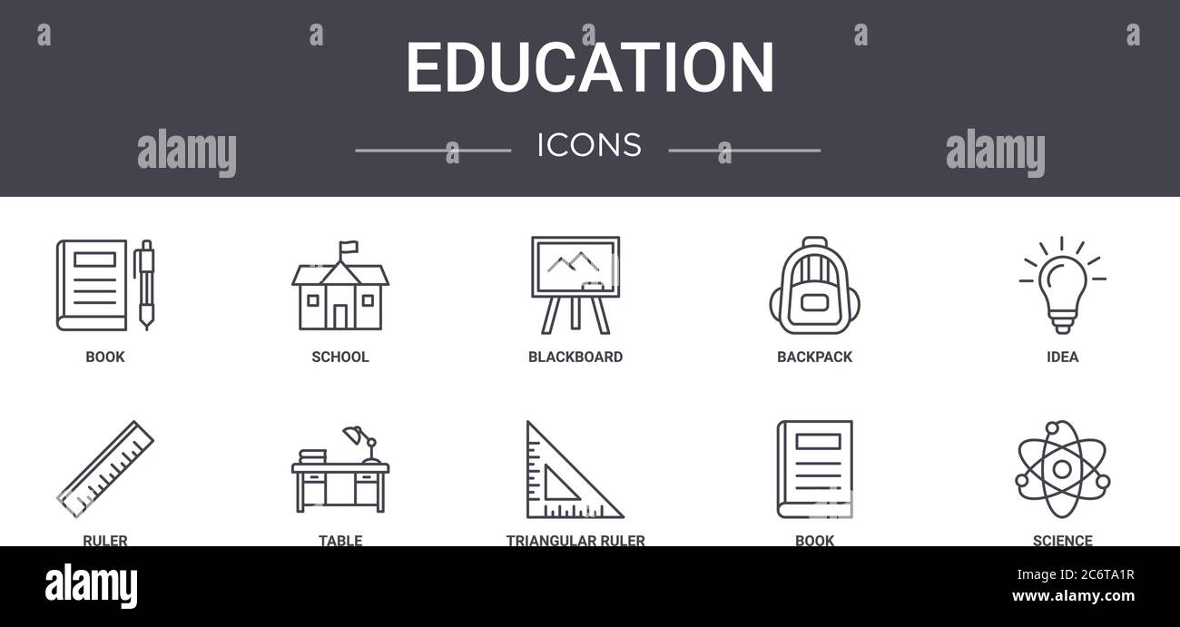 education concept line icons set. contains icons usable for web, logo ...