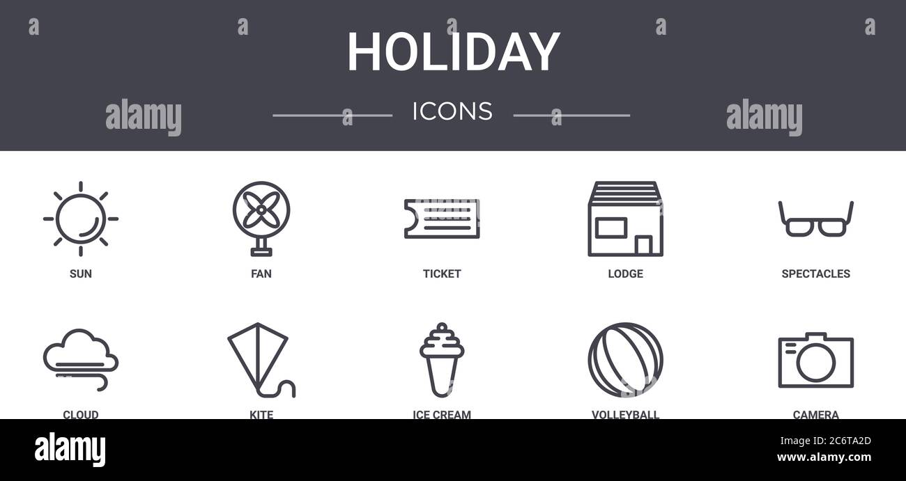 holiday concept line icons set. contains icons usable for web, logo, ui ...