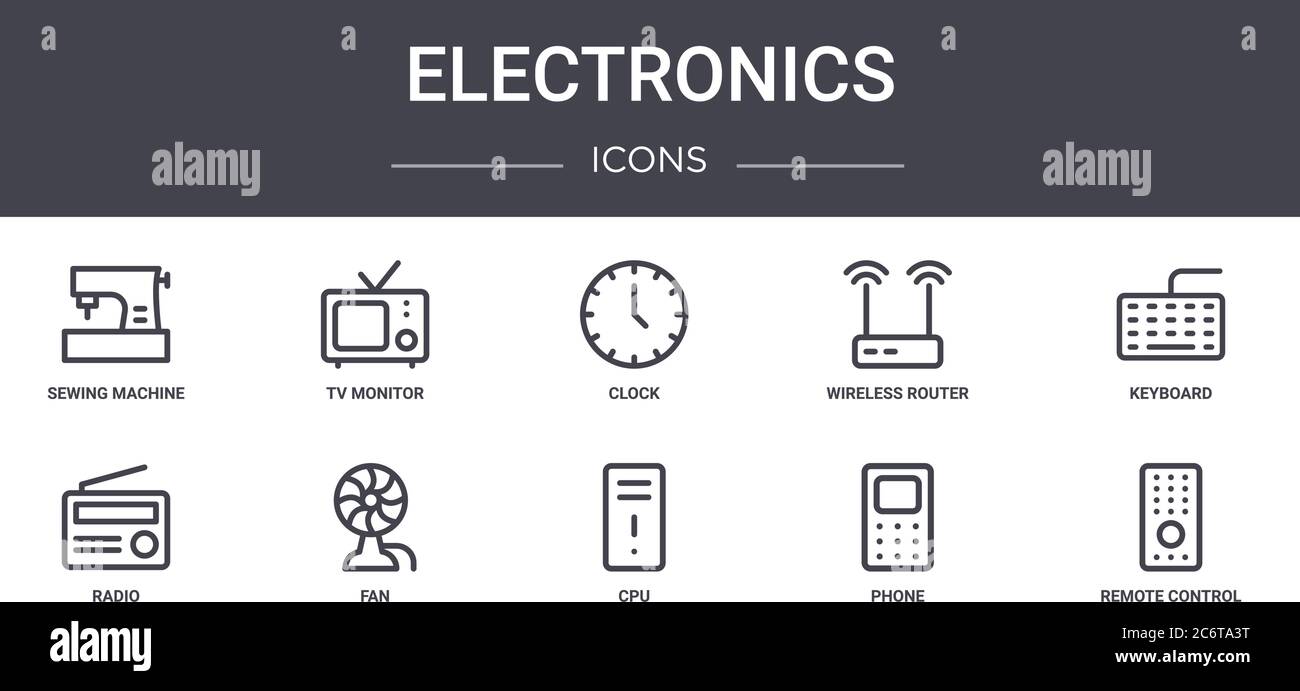 electronics concept line icons set. contains icons usable for web, logo ...