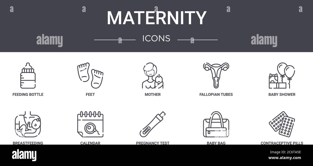 maternity concept line icons set. contains icons usable for web, logo ...