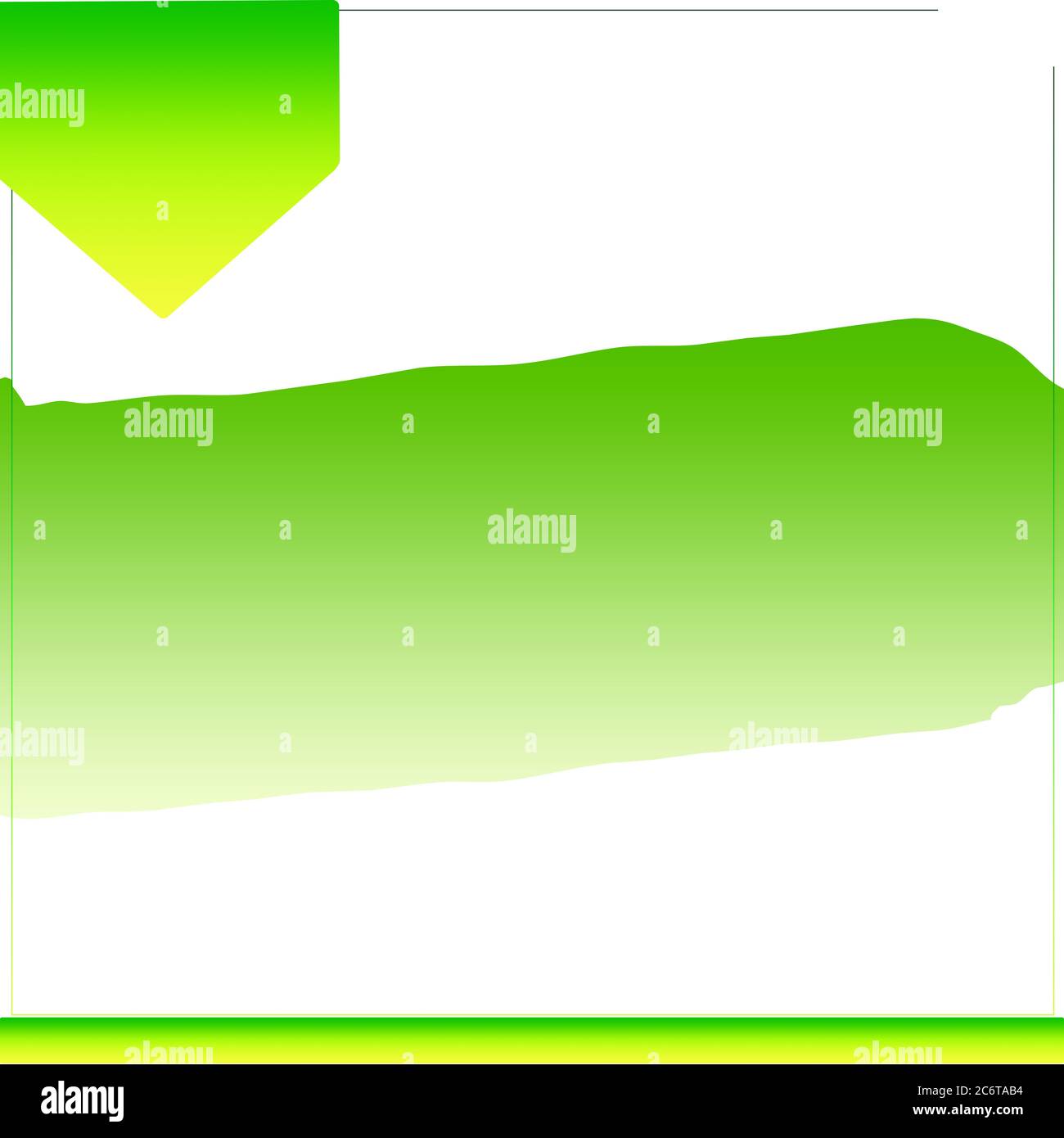 Modern Gradient Green Empty Shapes On White Background Frame Template ...