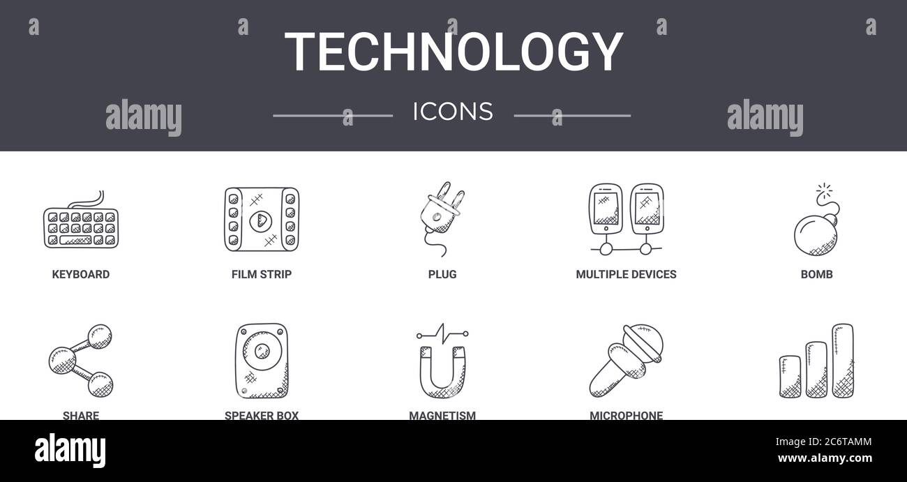 technology concept line icons set. contains icons usable for web, logo ... technology concept line icons set. contains icons usable for web, logo ...
