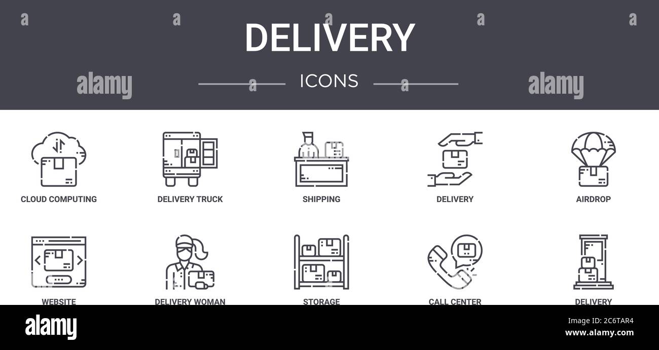 delivery concept line icons set. contains icons usable for web, logo ...
