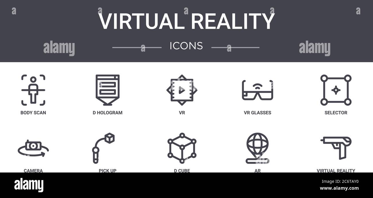 virtual reality concept line icons set. contains icons usable for web ...