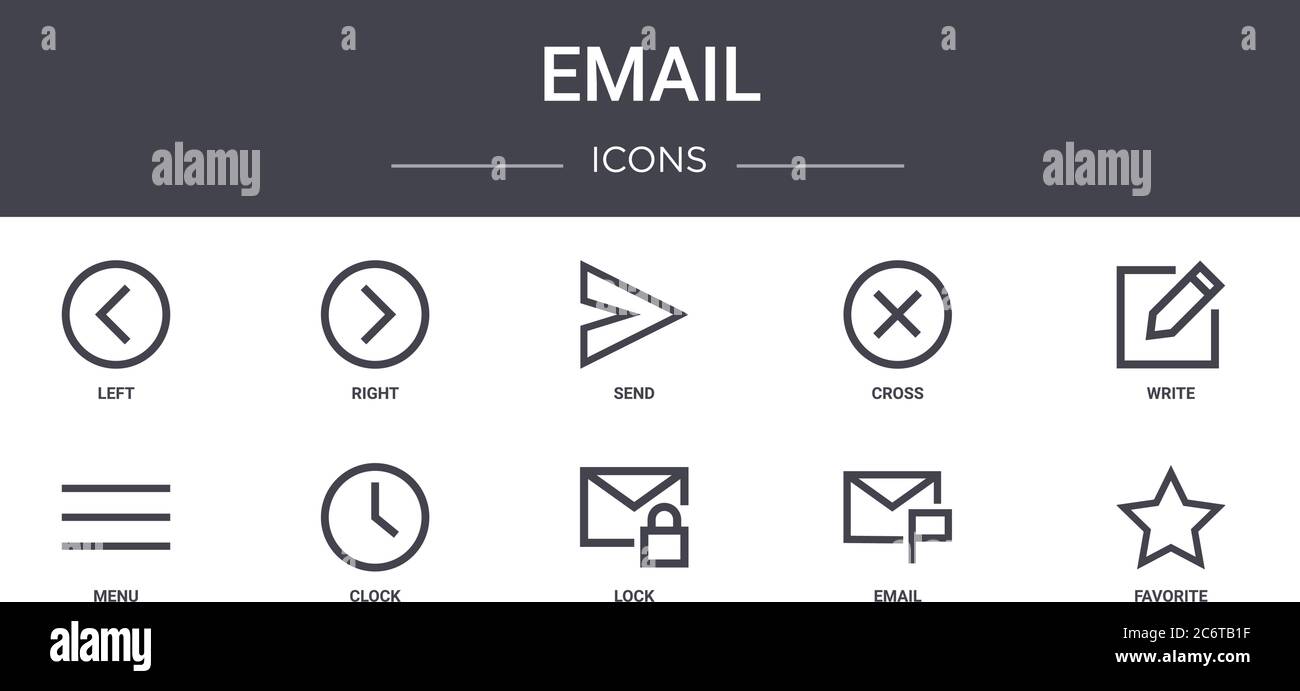 email concept line icons set. contains icons usable for web, logo, ui ...