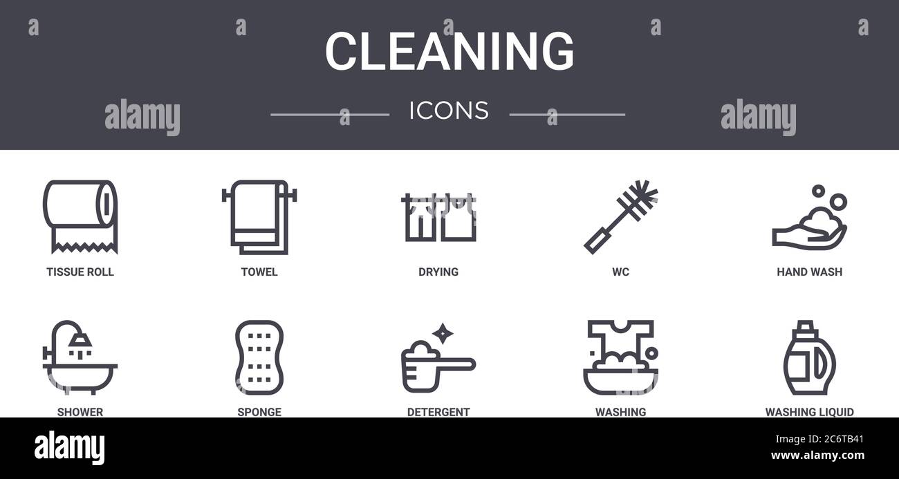 cleaning concept line icons set. contains icons usable for web, logo ...