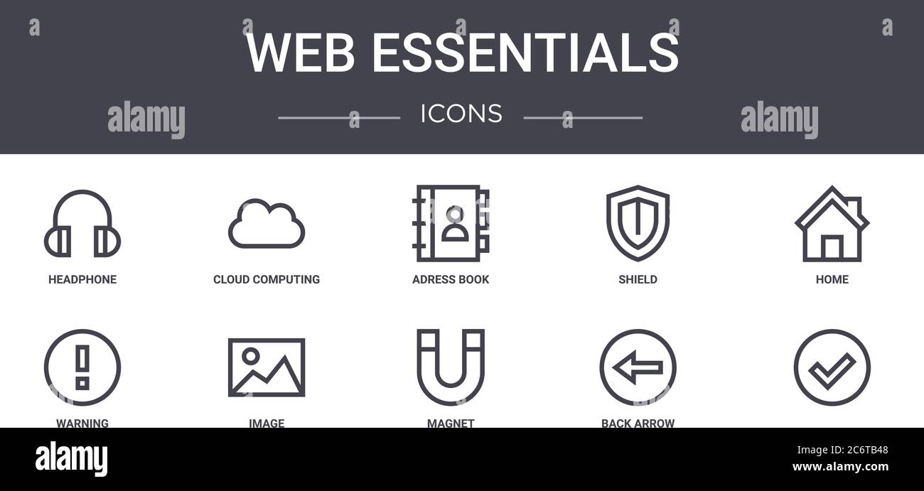web essentials concept line icons set. contains icons usable for web ...