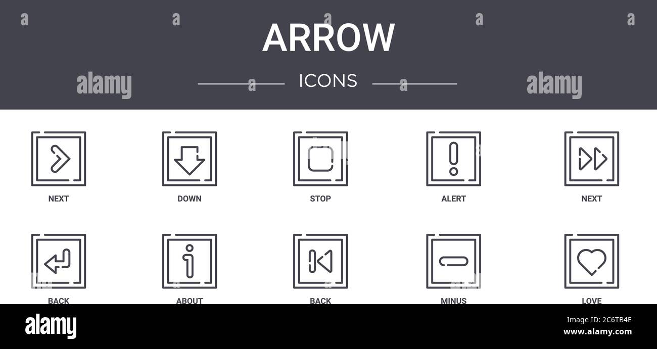 arrow concept line icons set. contains icons usable for web, logo, ui ...
