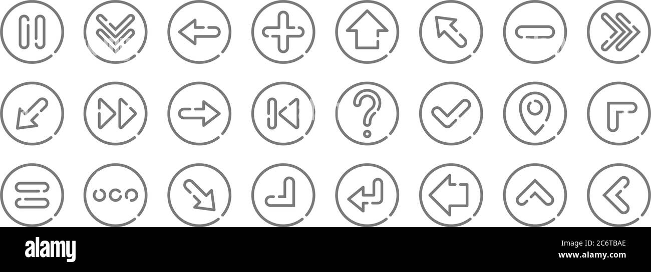 arrow line icons. linear set. quality vector line set such as left ...