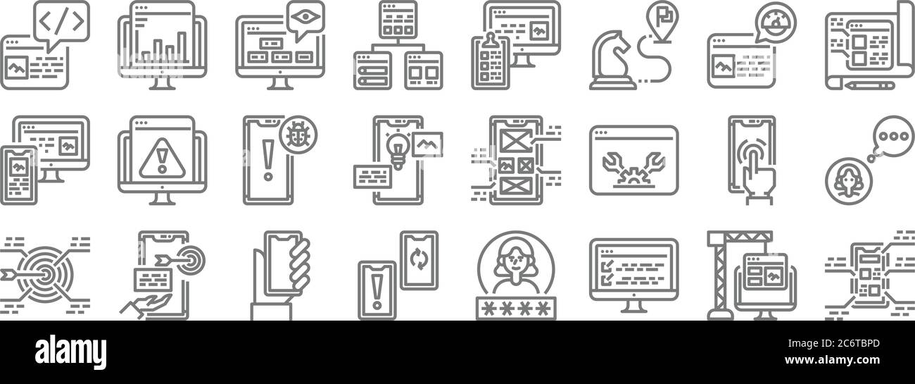 user experience line icons. linear set. quality vector line set such as ...