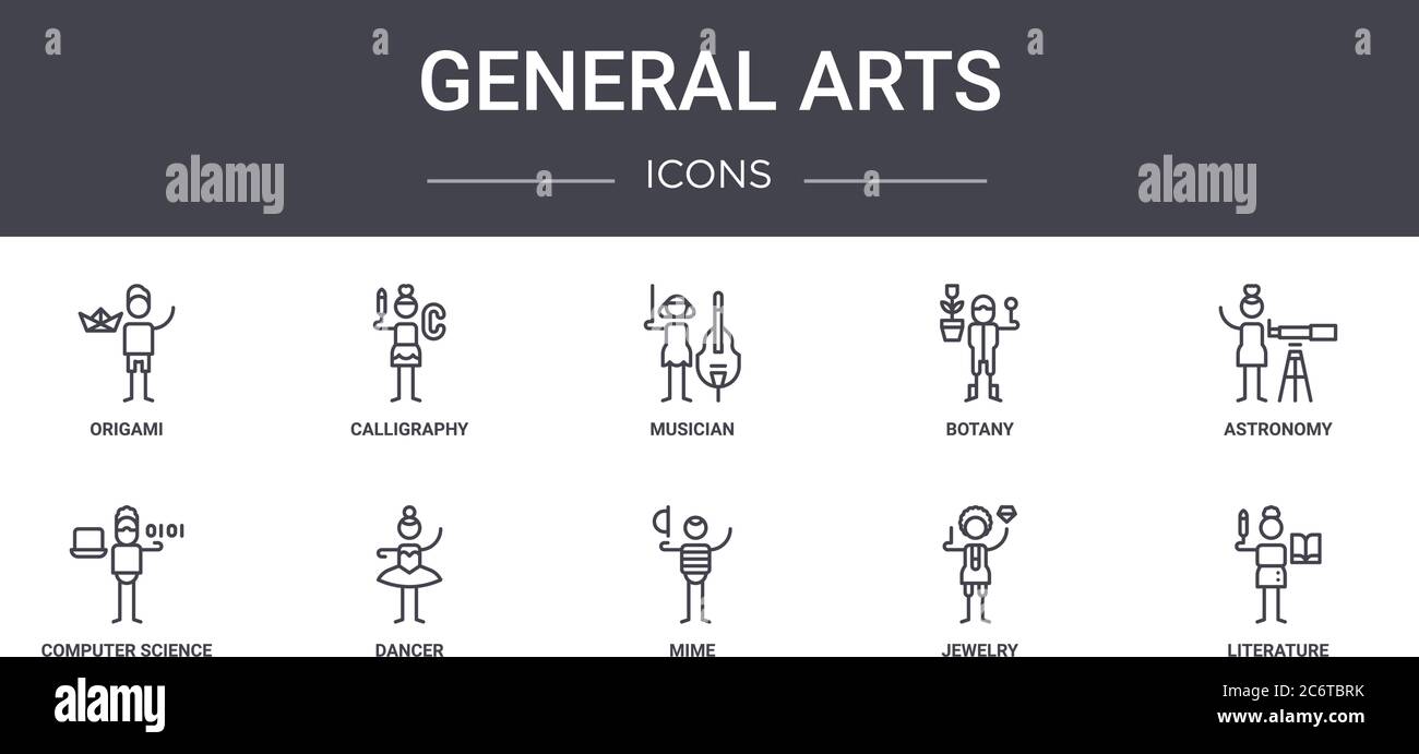 general arts concept line icons set. contains icons usable for web ...