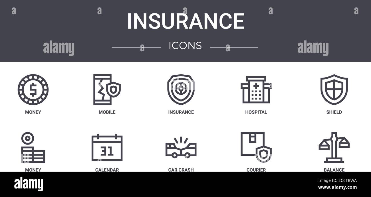 insurance concept line icons set. contains icons usable for web, logo ...