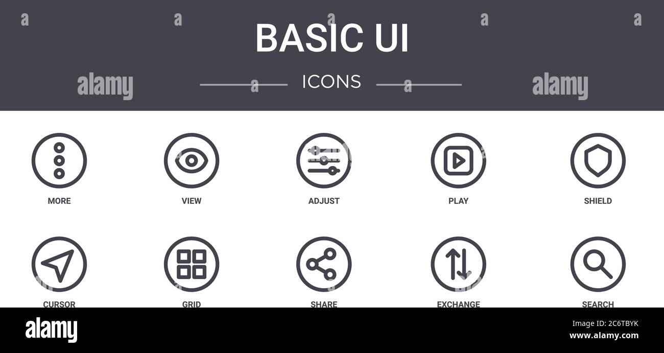 basic ui concept line icons set. contains icons usable for web, logo ...