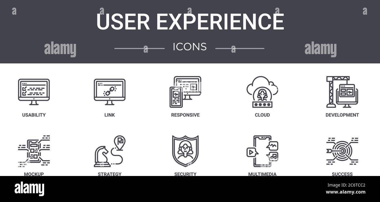 user experience concept line icons set. contains icons usable for web ...