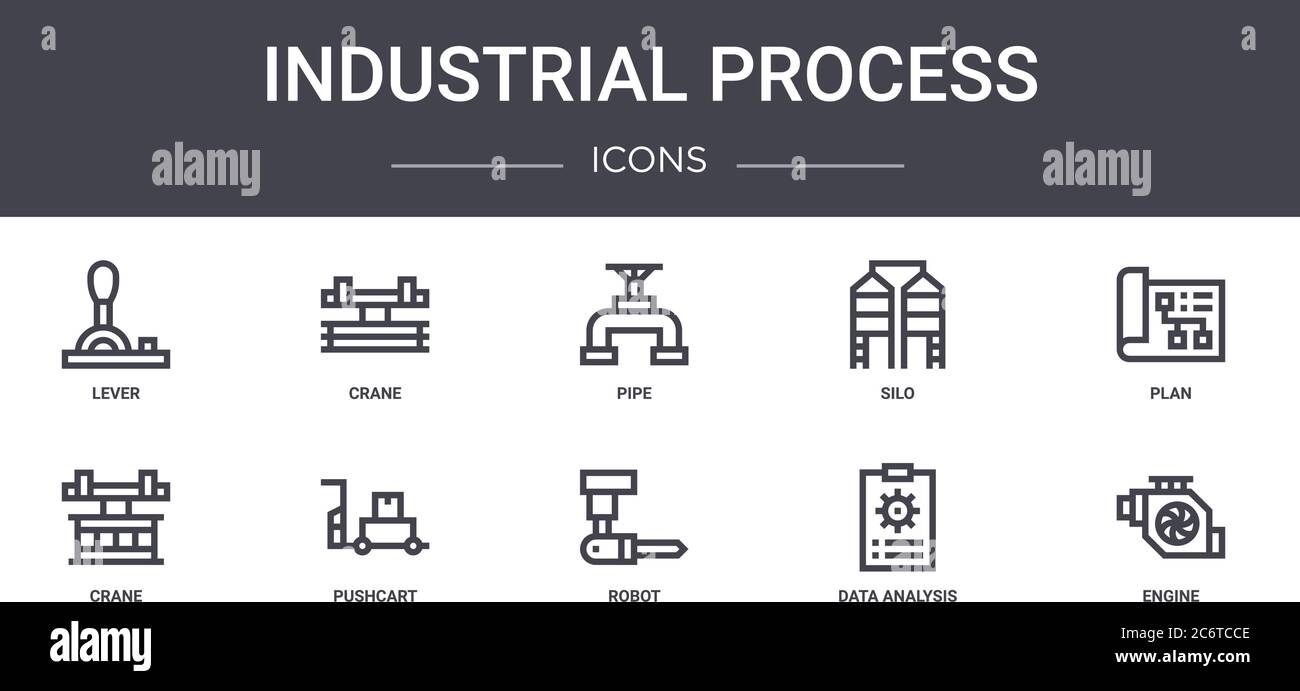 industrial process concept line icons set. contains icons usable for ...