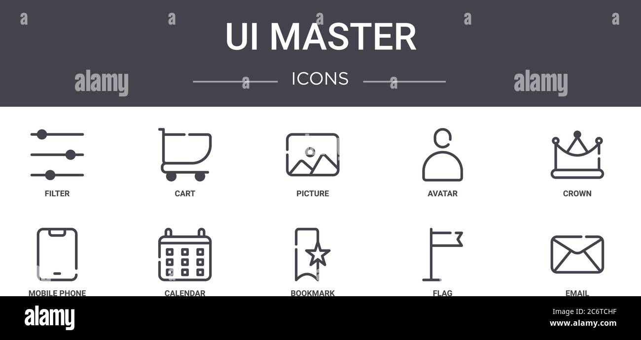 ui master concept line icons set. contains icons usable for web, logo ...