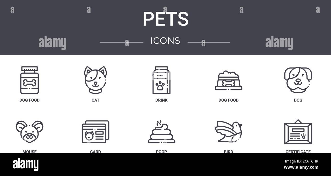pets concept line icons set. contains icons usable for web, logo, ui/ux ...
