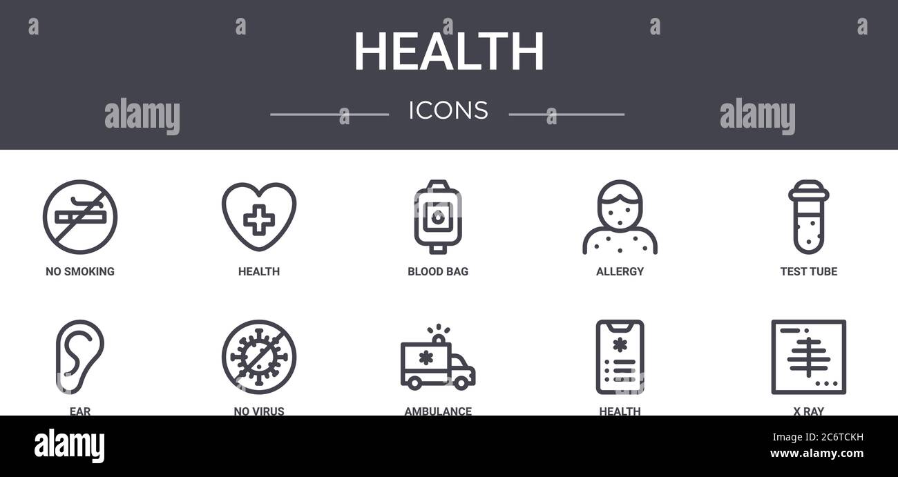 health concept line icons set. contains icons usable for web, logo, ui ...
